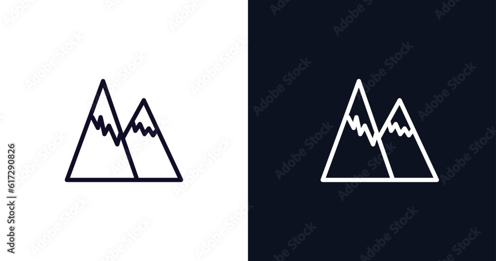 hill sign icon. Thin line hill sign icon from traffic signs collection ...