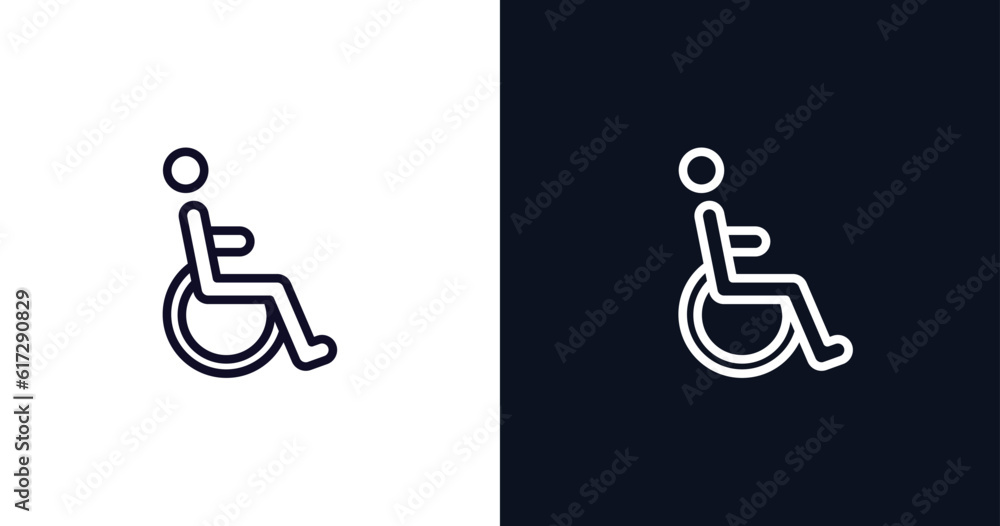 handicap sign icon. Thin line handicap sign icon from traffic signs ...