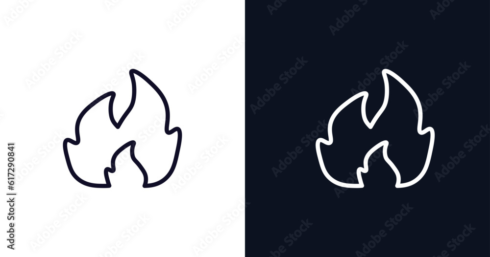 fire sign icon. Thin line fire sign icon from traffic signs collection ...