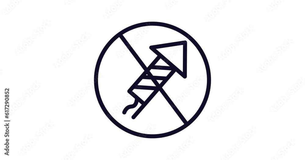 no fireworks icon. Thin line no fireworks icon from traffic signs ...