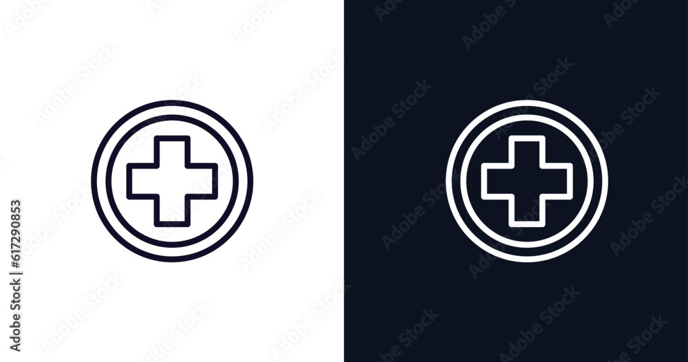 hospital sign icon. Thin line hospital sign icon from traffic signs ...