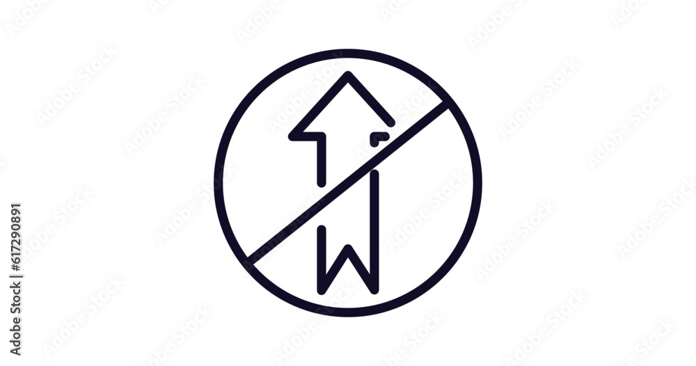 no straight icon. Thin line no straight icon from traffic signs ...