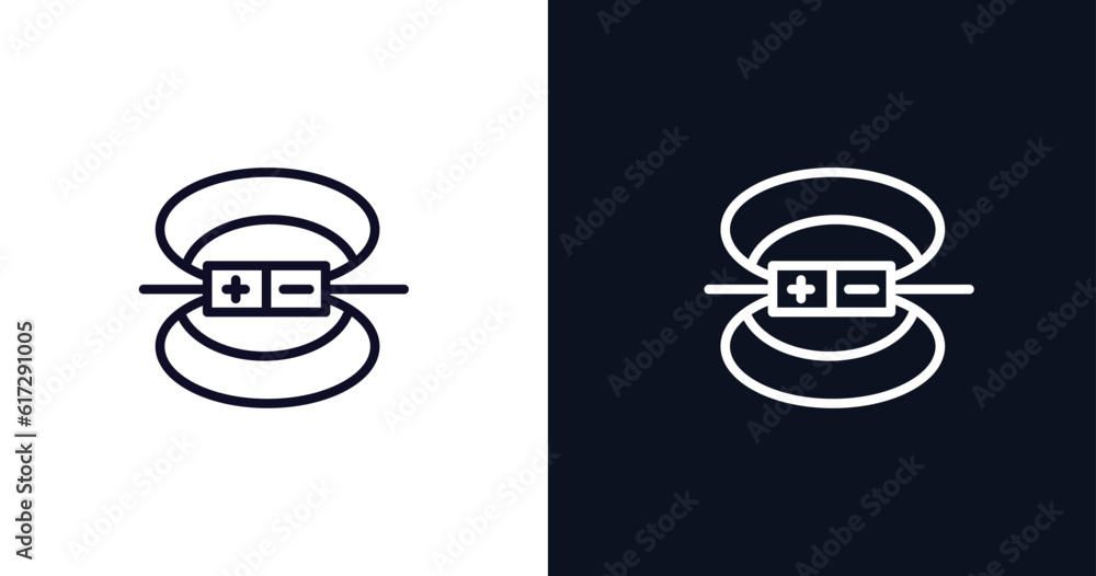 magnetic field icon. Thin line magnetic field icon from traffic signs ...