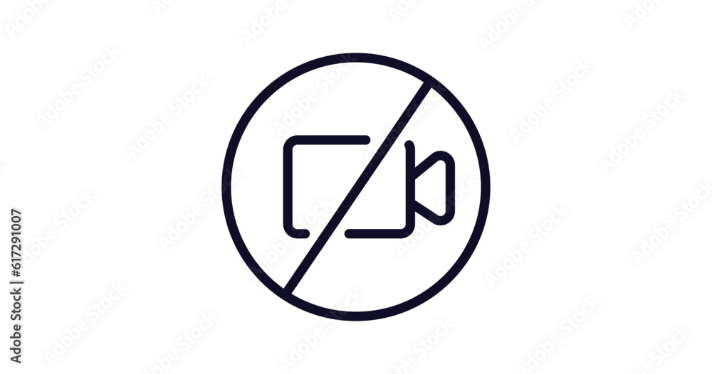 no video icon. Thin line no video icon from traffic signs collection ...