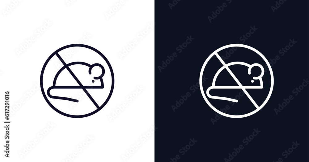 no rodents icon. Thin line no rodents icon from traffic signs ...