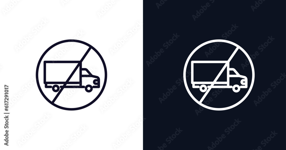 no trucks icon. Thin line no trucks icon from traffic signs collection ...