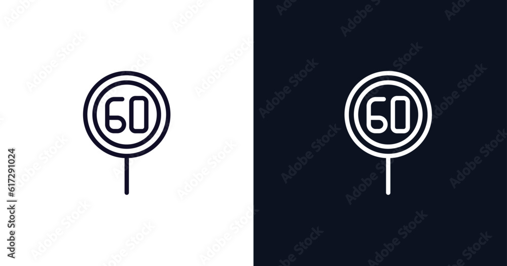speed limit icon. Thin line speed limit icon from traffic signs ...