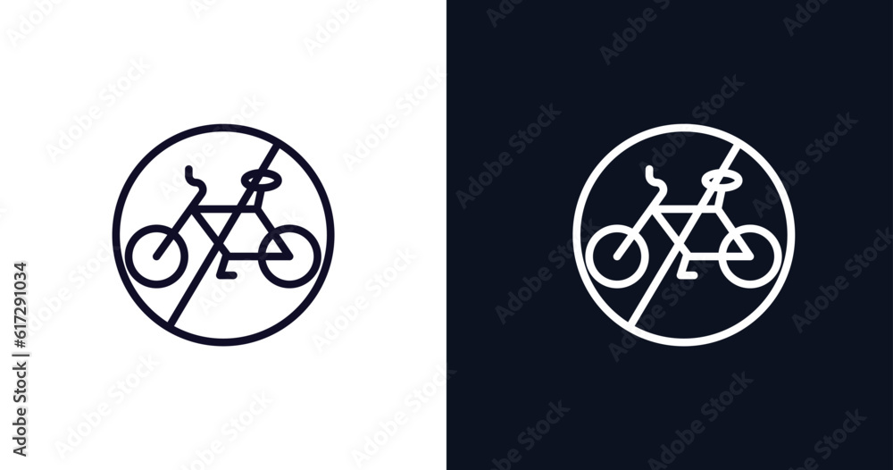 no bicycle icon. Thin line no bicycle icon from traffic signs ...