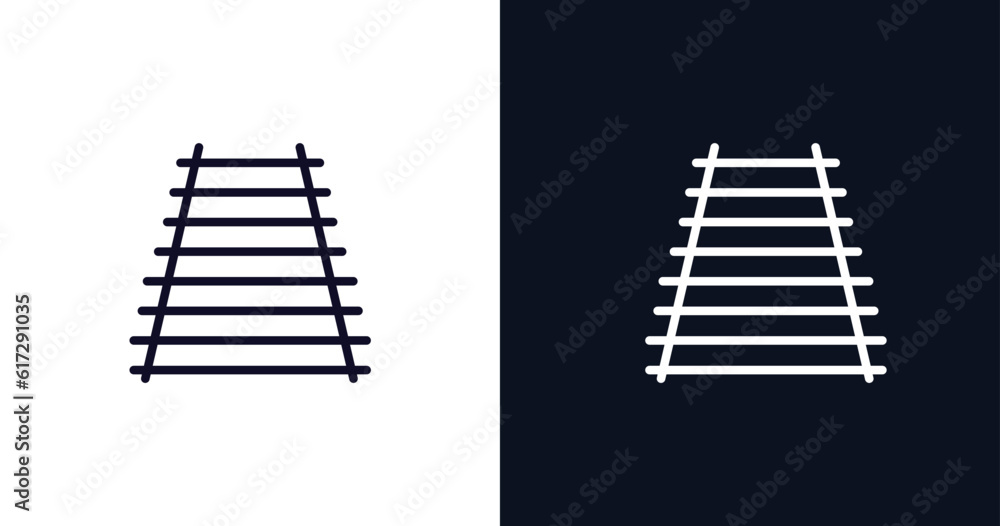 railway icon. Thin line railway icon from traffic signs collection ...