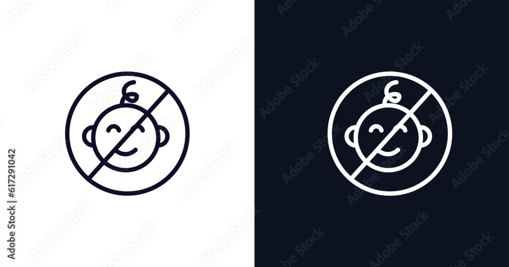 no children icon. Thin line no children icon from traffic signs ...