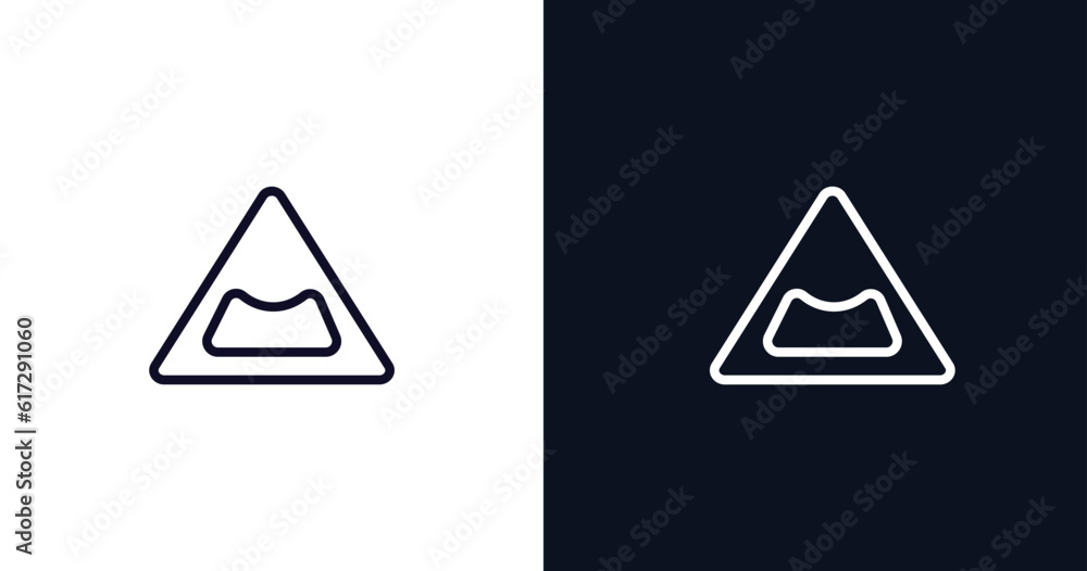 pothole icon. Thin line pothole icon from traffic signs collection ...