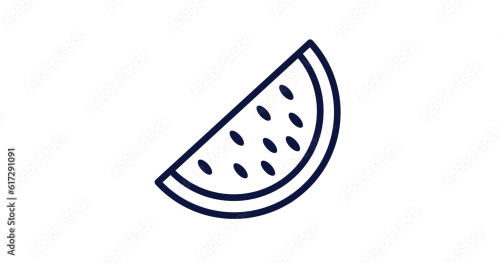 slice of melon icon. Thin line slice of melon icon from summer ...