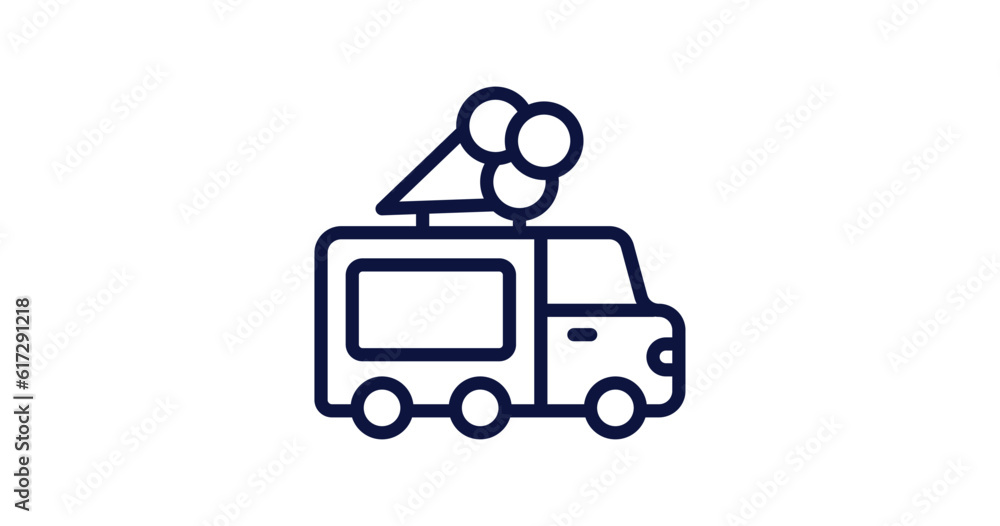 ice cream van icon. Thin line ice cream van icon from summer collection ...