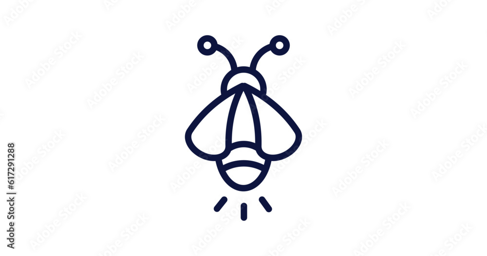 firefly icon. Thin line firefly icon from summer collection. Outline ...