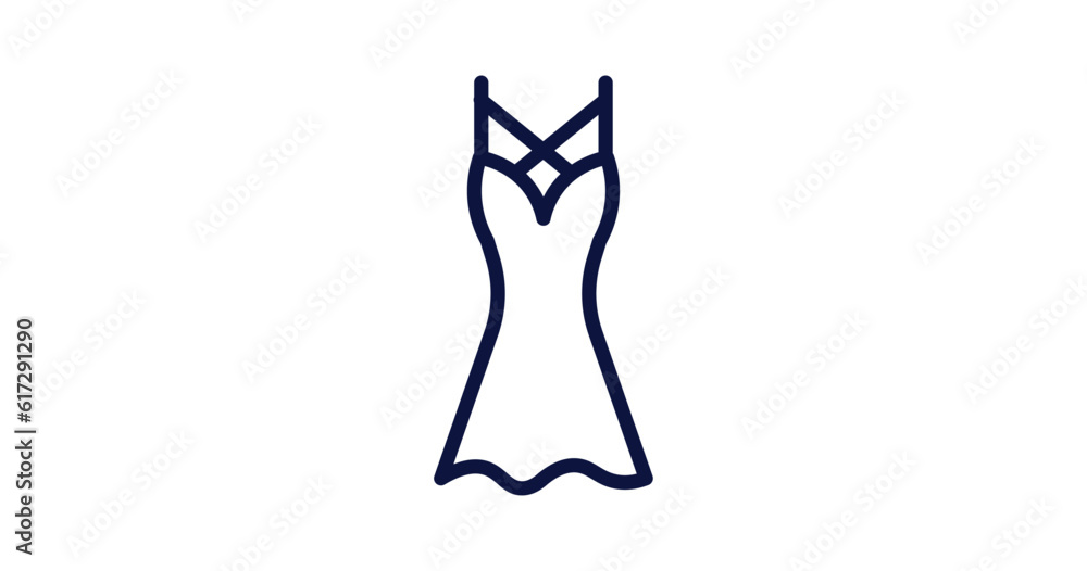dress icon. Thin line dress icon from summer collection. Outline vector ...