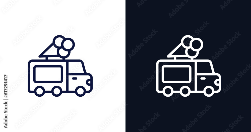 ice cream van icon. Thin line ice cream van icon from summer collection ...