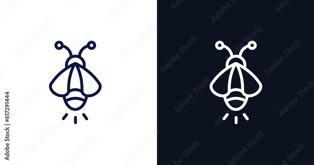 firefly icon. Thin line firefly icon from summer collection. Outline ...