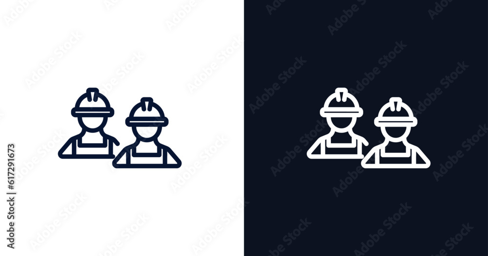 workers icon. Thin line workers icon from strategy collection. Outline ...