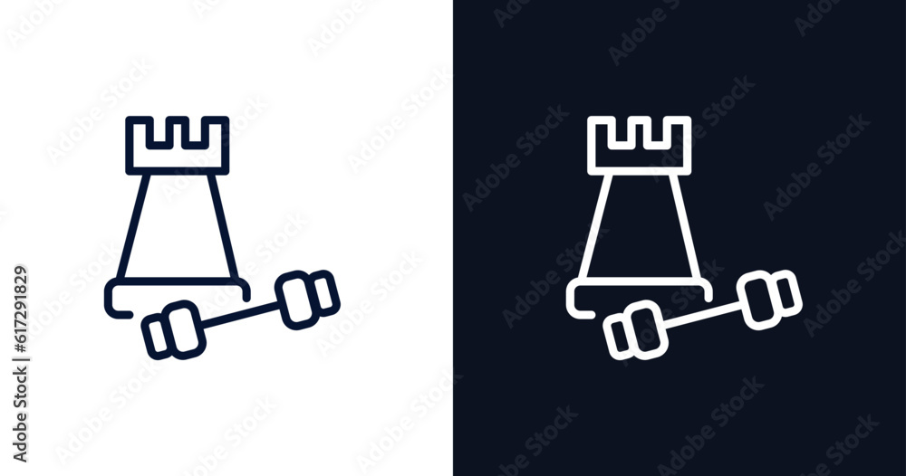 strength icon. Thin line strength icon from strategy collection ...