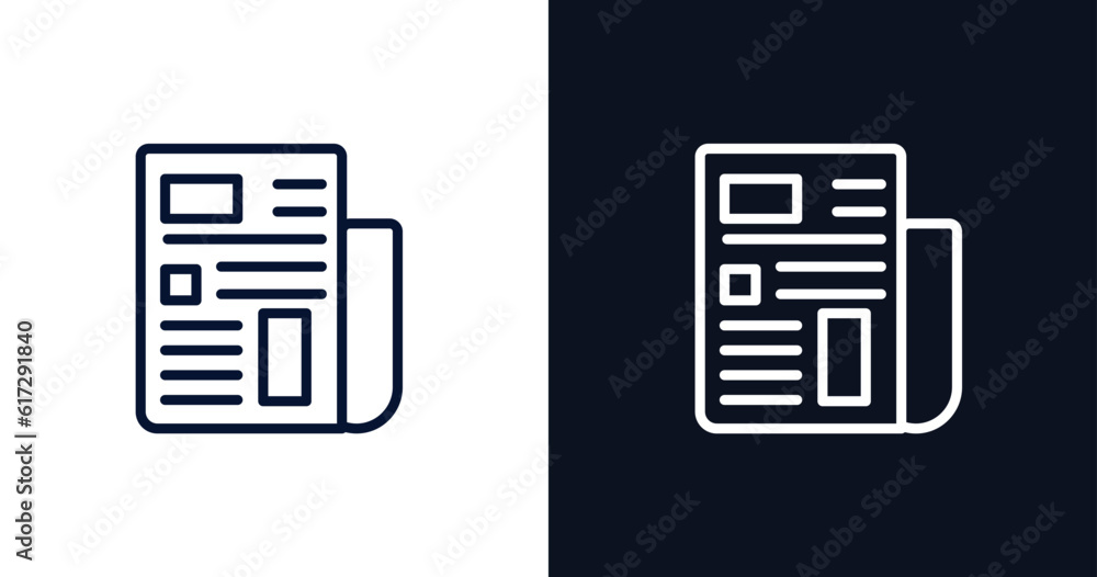 newspaper icon. Thin line newspaper icon from strategy collection ...