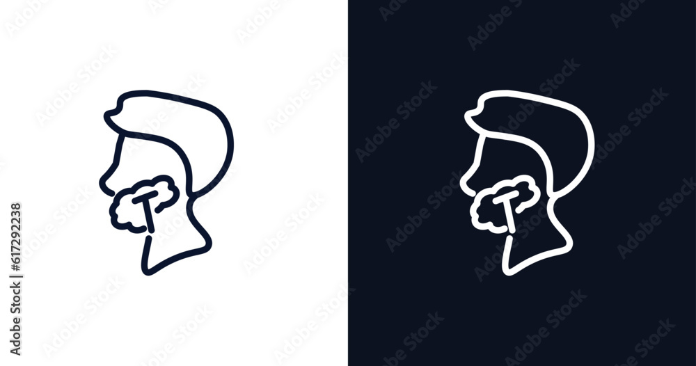 man shaving icon. Thin line man shaving icon from people collection ...