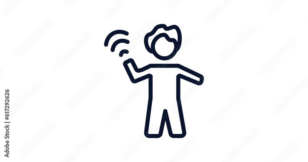 waving goodbye icon. Thin line waving goodbye icon from people ...
