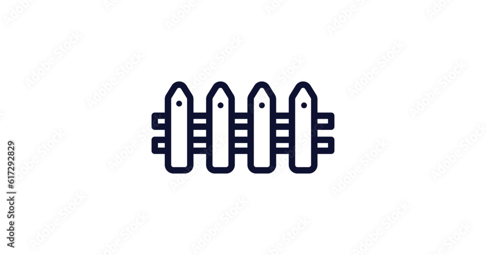 fences icon. Thin line fences icon from nature collection. Outline ...