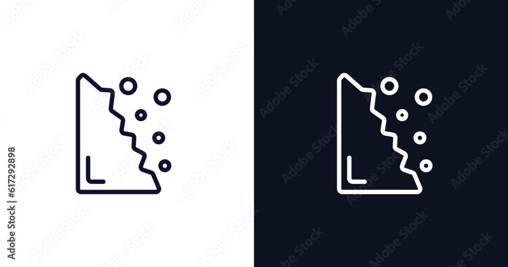 falling debris icon. Thin line falling debris icon from nature ...