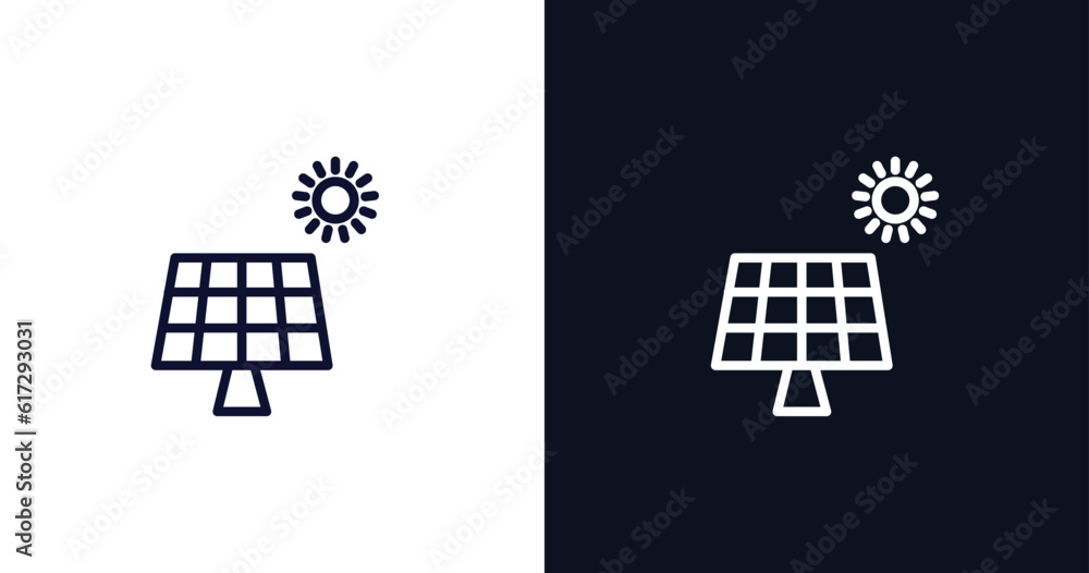 solar icon. Thin line solar icon from nature collection. Outline vector ...