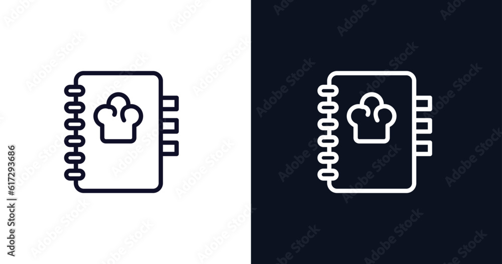 recipe book icon. Thin line recipe book icon from kitchen collection ...