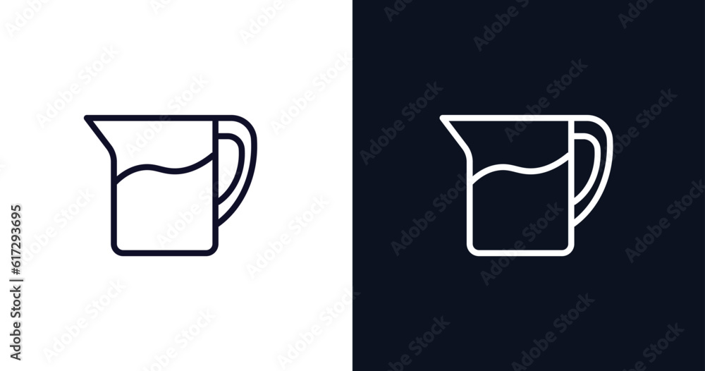 pitcher icon. Thin line pitcher icon from kitchen collection. Outline ...