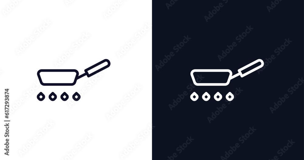 pan icon. Thin line pan icon from kitchen collection. Outline vector ...