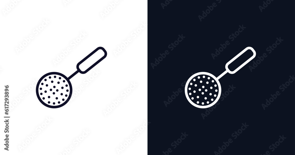 skimmer icon. Thin line skimmer icon from kitchen collection. Outline ...