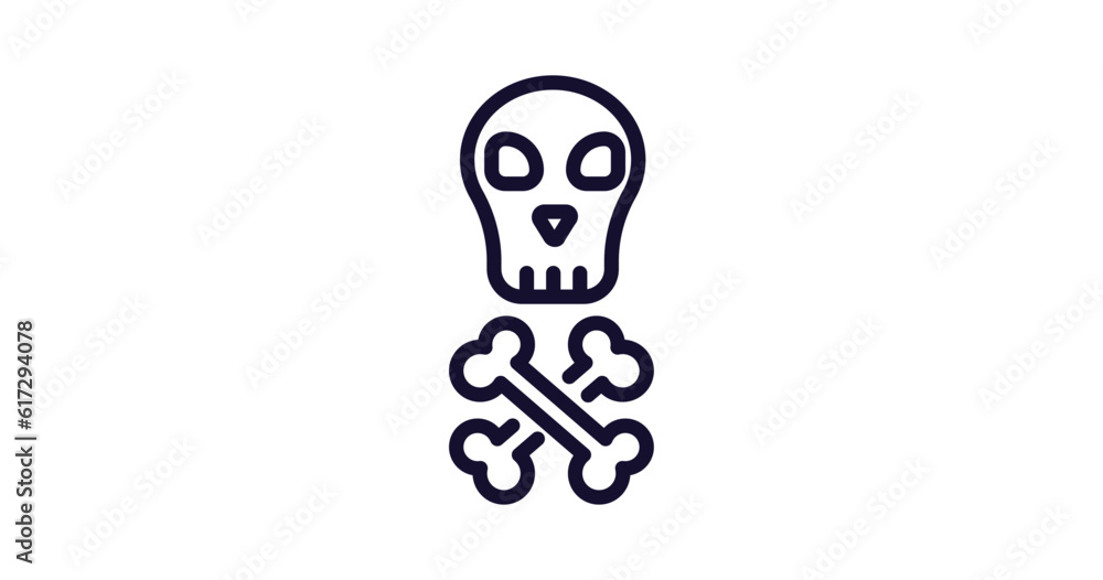 skeleton icon. Thin line skeleton icon from history collection. Outline ...