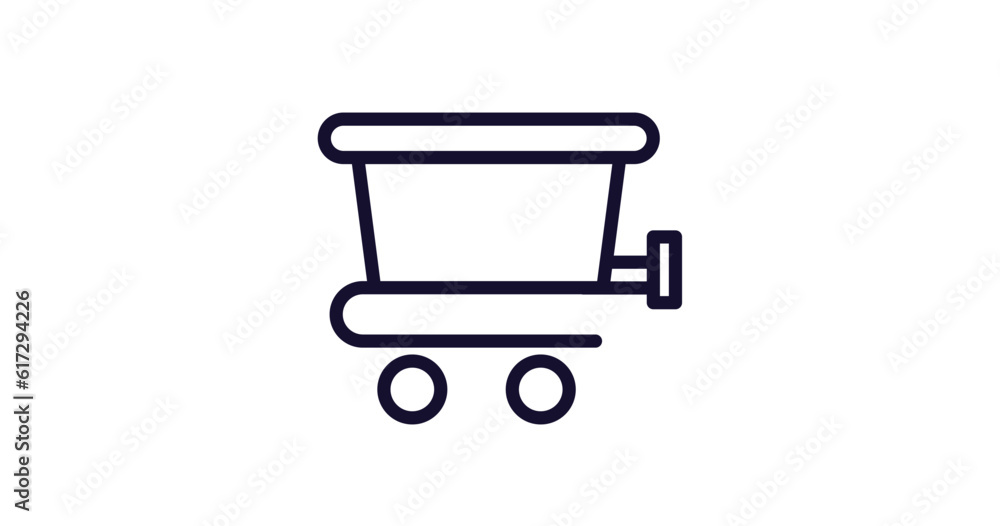cart icon. Thin line cart icon from history collection. Outline vector ...