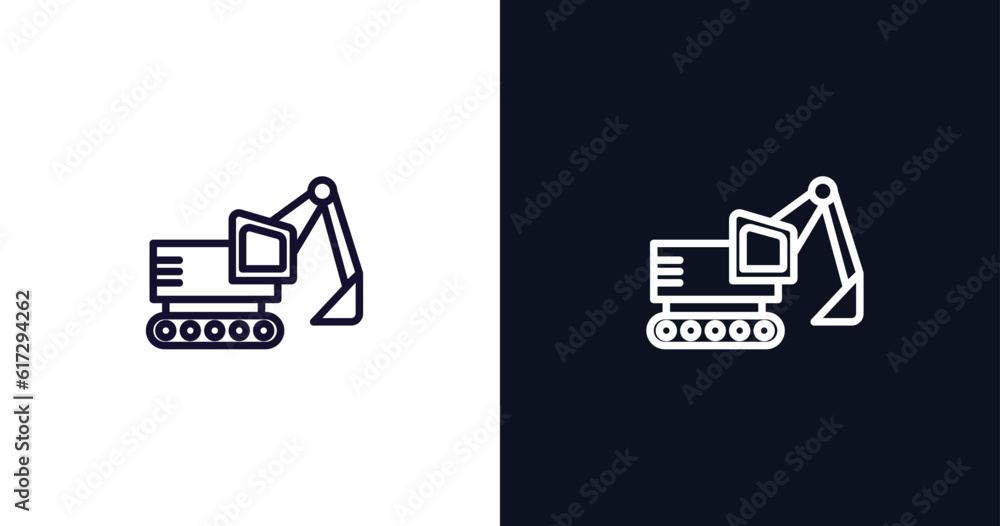 digger icon. Thin line digger icon from history collection. Outline ...