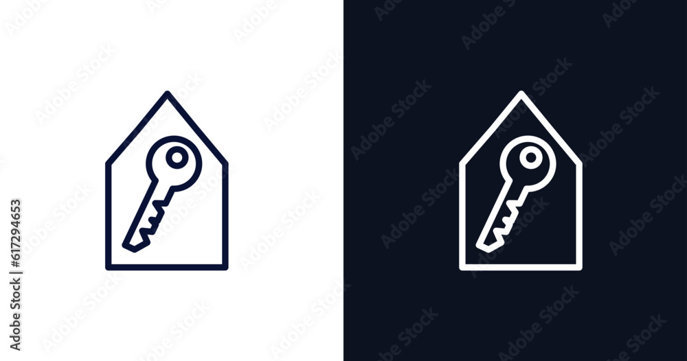 home key icon. Thin line home key icon from construction collection ...