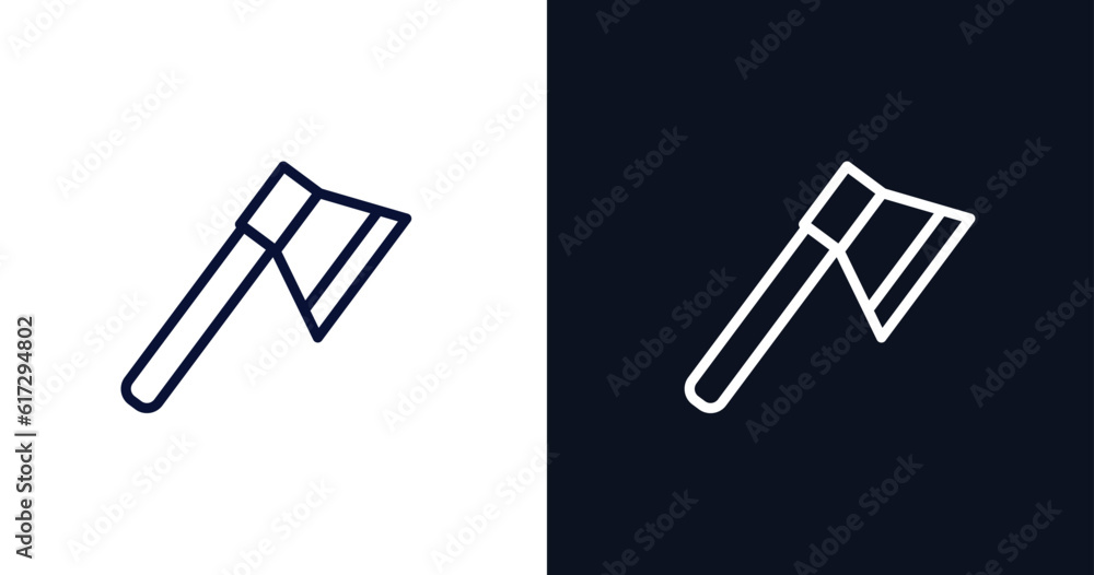 inclined ax icon. Thin line inclined ax icon from construction ...