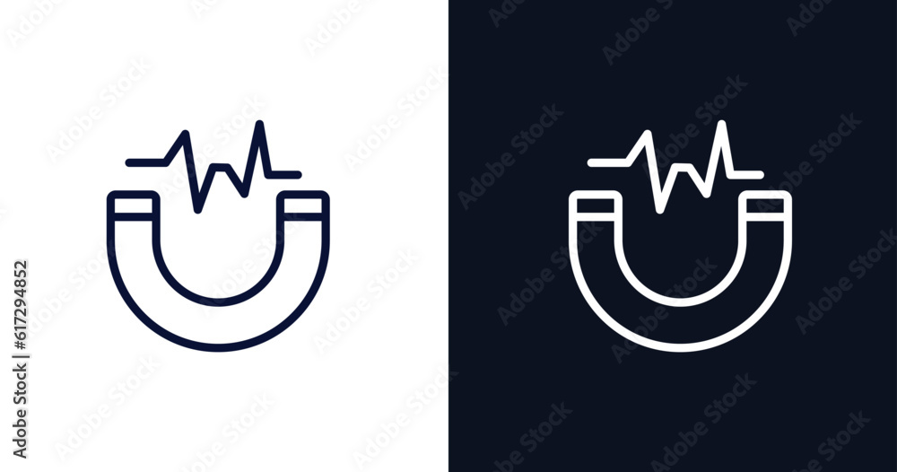 inclined magnet icon. Thin line inclined magnet icon from construction ...