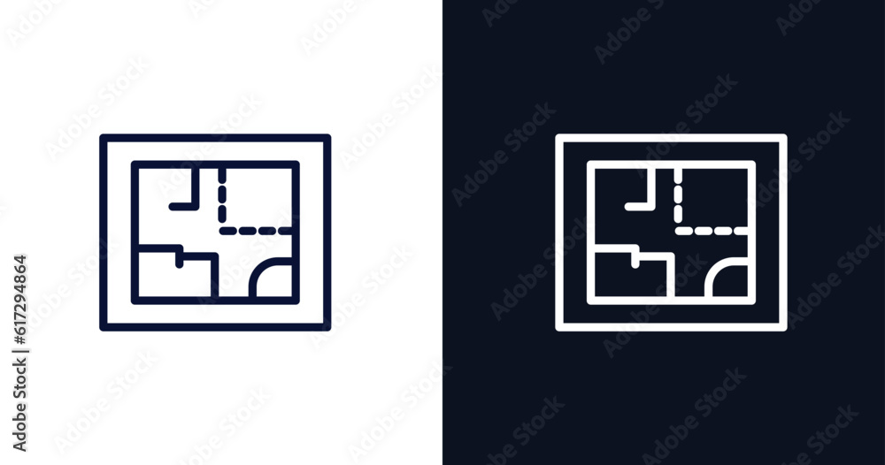 house plan icon. Thin line house plan icon from construction collection ...