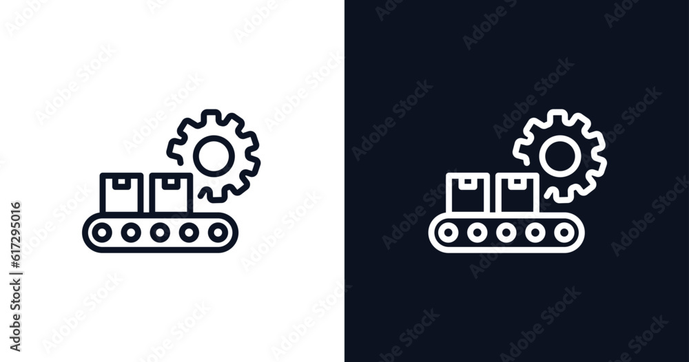 production icon. Thin line production icon from business and analytics ...