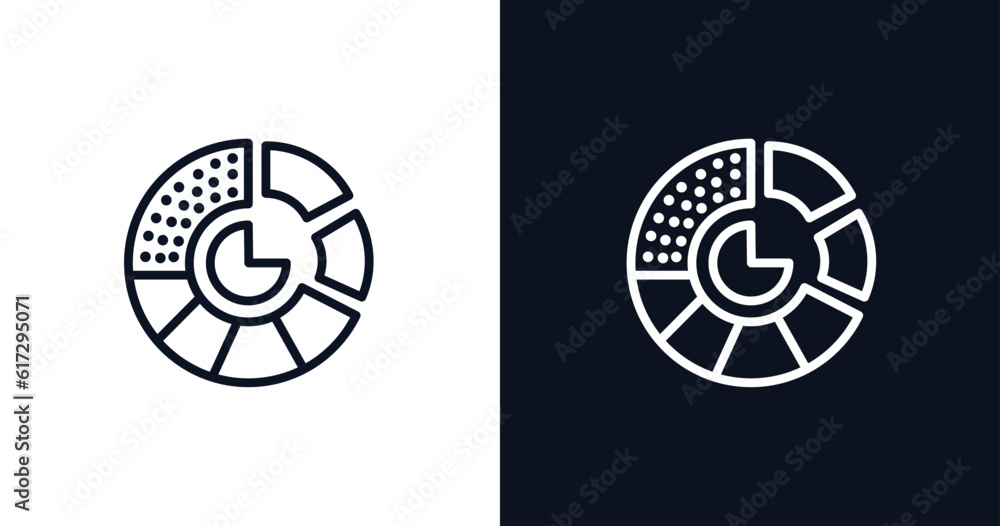 round value chart icon. Thin line round value chart icon from business and analytics collection ...