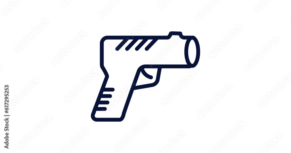 pistol icon. Thin line pistol icon from military and war and collection ...