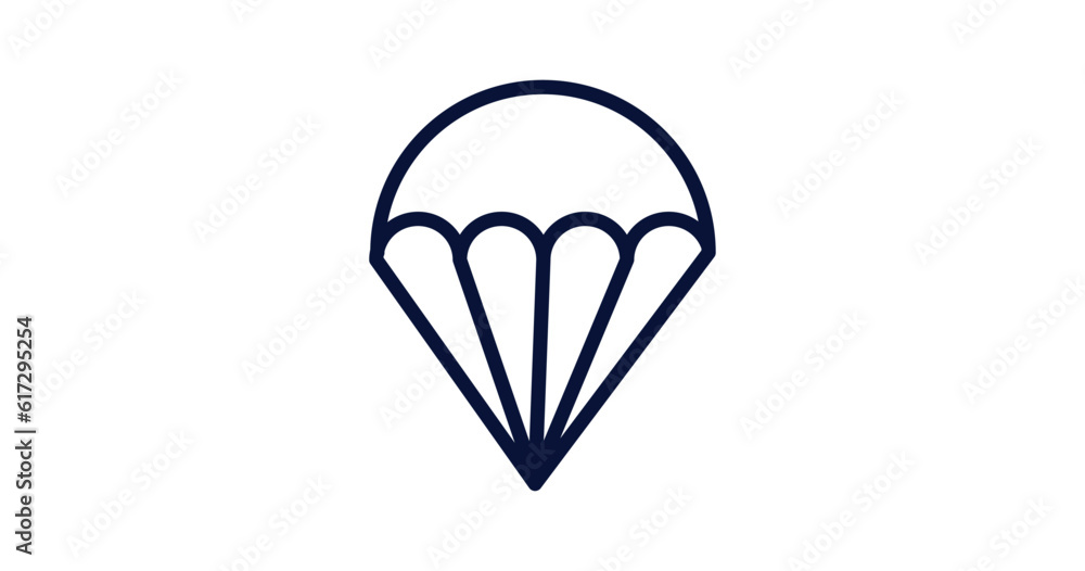 parachute icon. Thin line parachute icon from military and war and ...