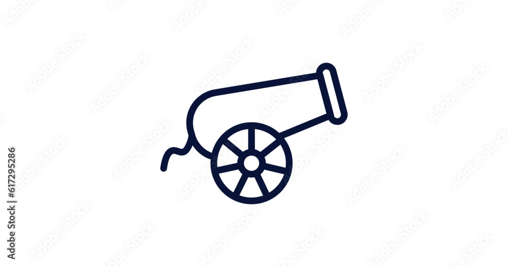 canon icon. Thin line canon icon from military and war and collection ...