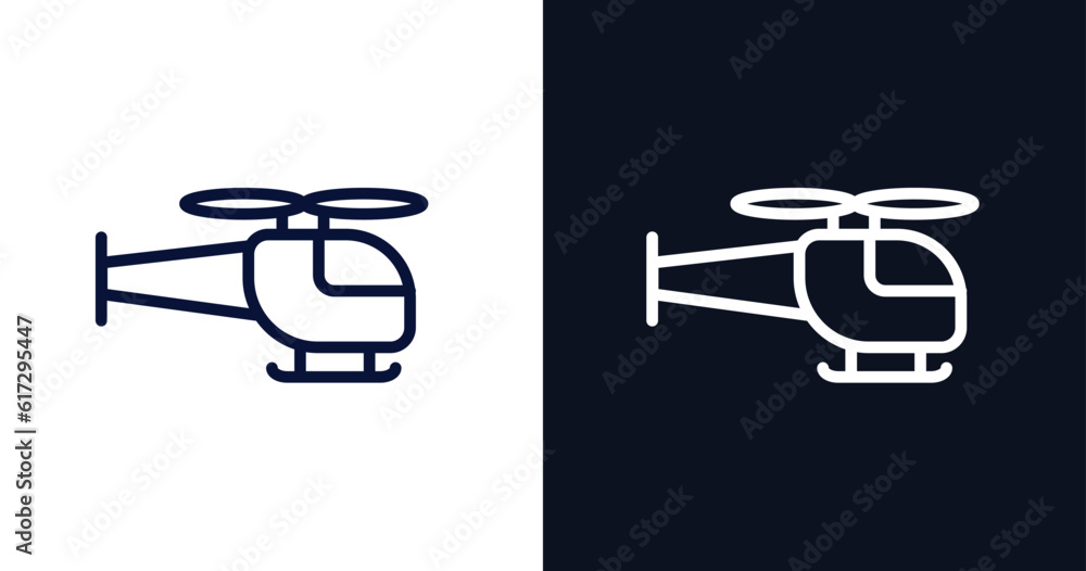 helicopter icon. Thin line helicopter icon from military and war and ...