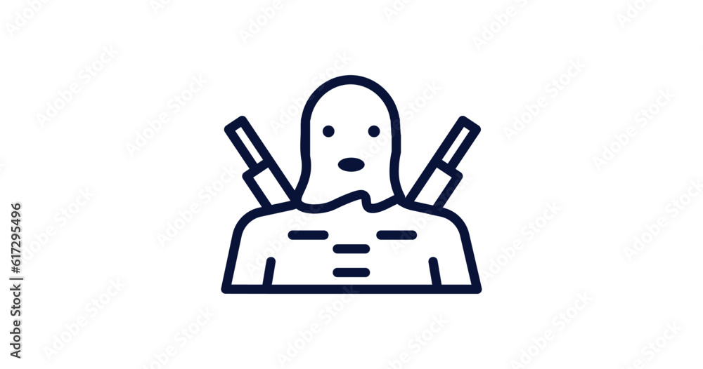 guerrilla icon. Thin line guerrilla icon from military and war and ...