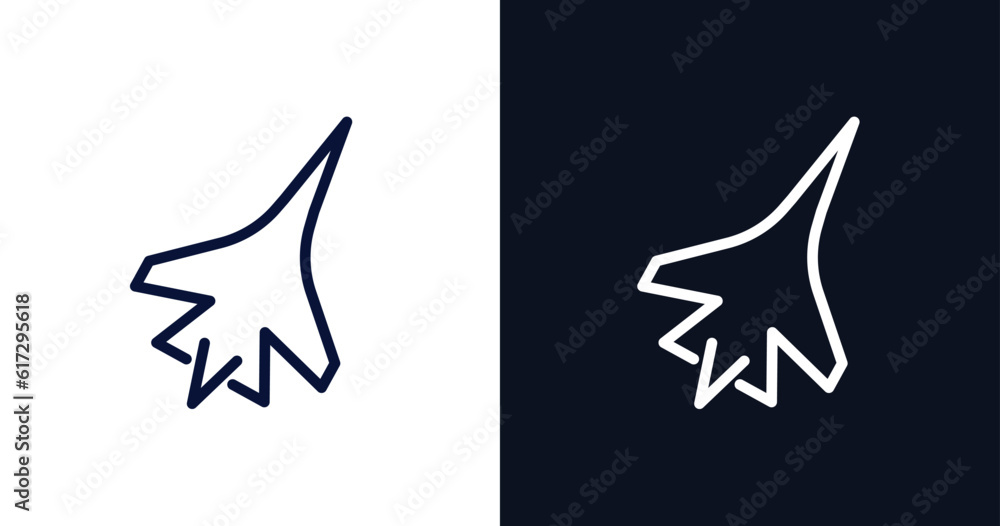 jet icon. Thin line jet icon from military and war and collection ...