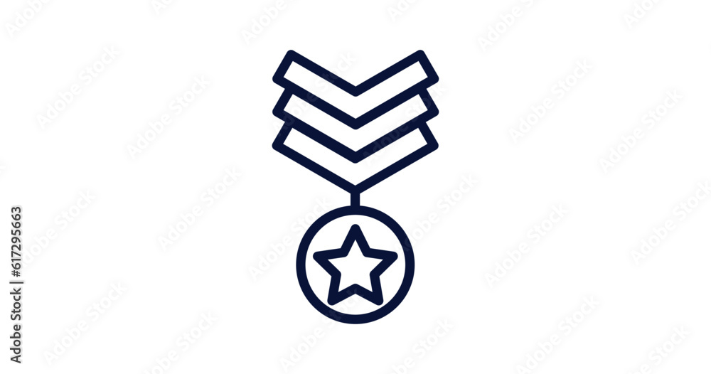 militar insignia icon. Thin line militar insignia icon from military ...