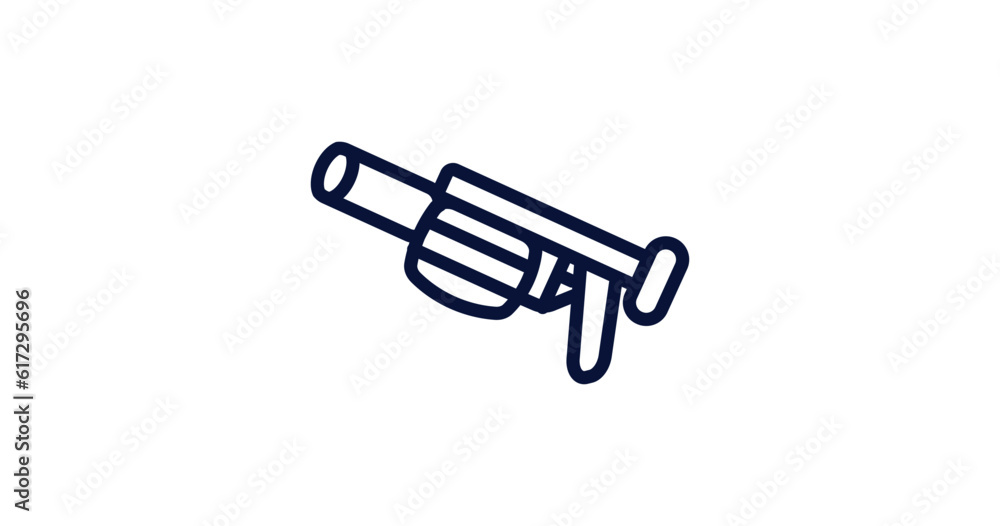 grenade launcher icon. Thin line grenade launcher icon from military ...